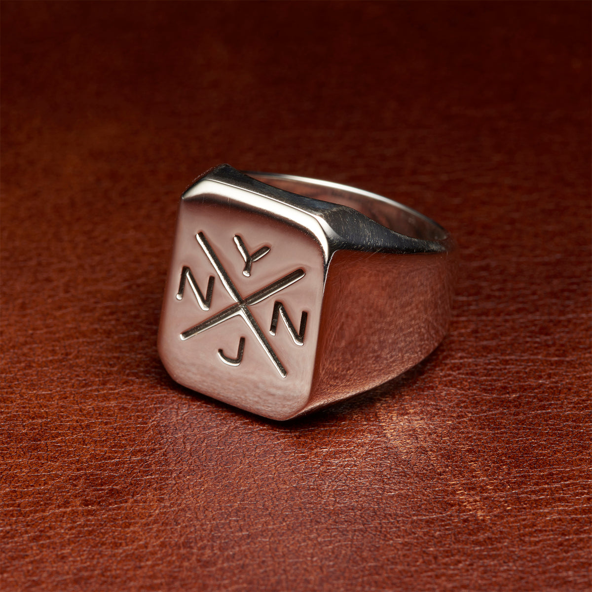 NYNJ SIGNET SILVER RING - NYN-JEWELRY®